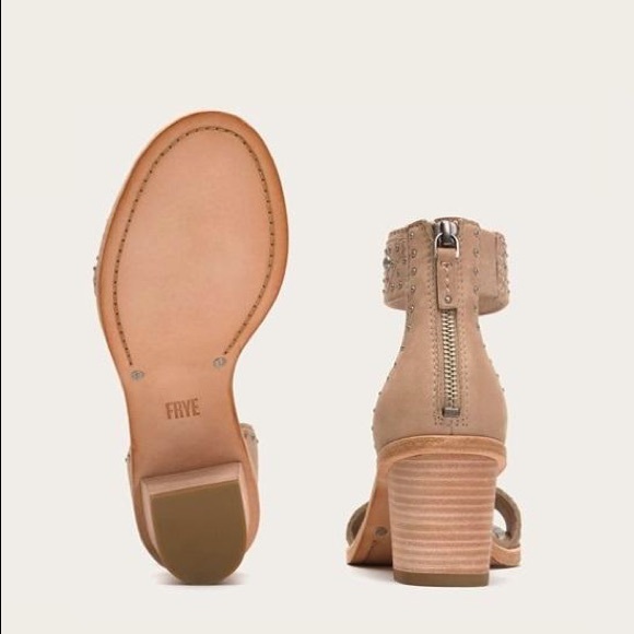Frye Shoes | Frye Brielle Studded Deco Wood Ankle Strap Heels | Poshmark